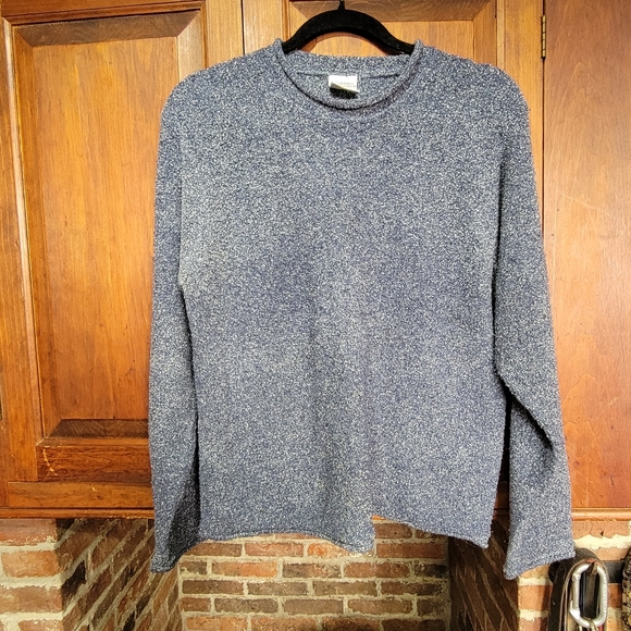 Sweaters | Columbia Sportswear Marled Blue Knit Rounded Edge Crewneck ...